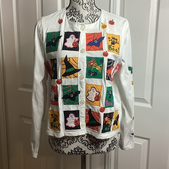Michael Simon | Tops | Michael Simon Lite Embroidery Halloween Ghost ...